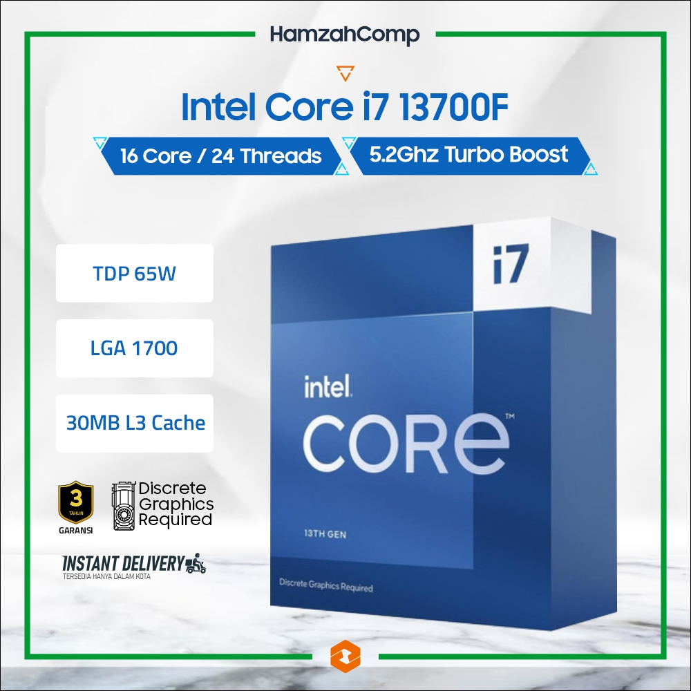 Jual INTEL CORE i7 13700F Turbo Up 5.2GHz 16C 24T LGA 1700 Box With Cooler | Shopee Indonesia