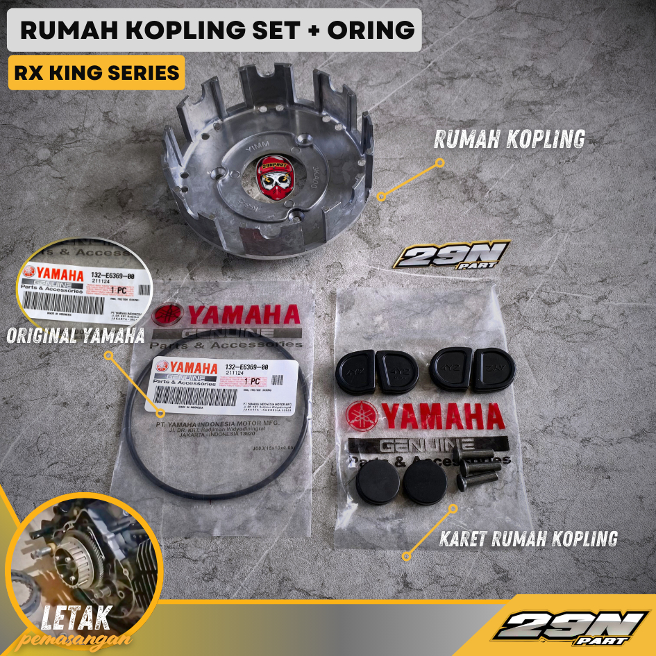 Jual Paket Mangkok Rumah Kopling Set Karet Kopling Dan Oring Motor Yamaha RX KING RXKING RXK ...