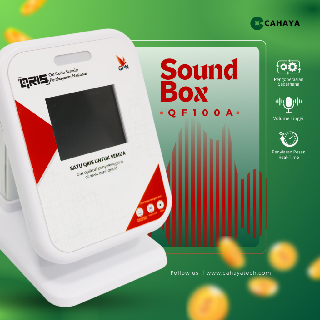 Jual Cahaya SoundBox QRIS QF100 Cloud Speaker | Spiker Pembayaran QR ...