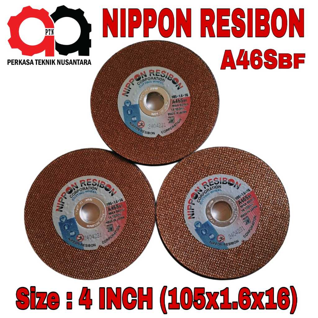 Jual Batu Gerinda Chutting Wheel Nippon Resibon 4" Inch A46S Ukuran ...