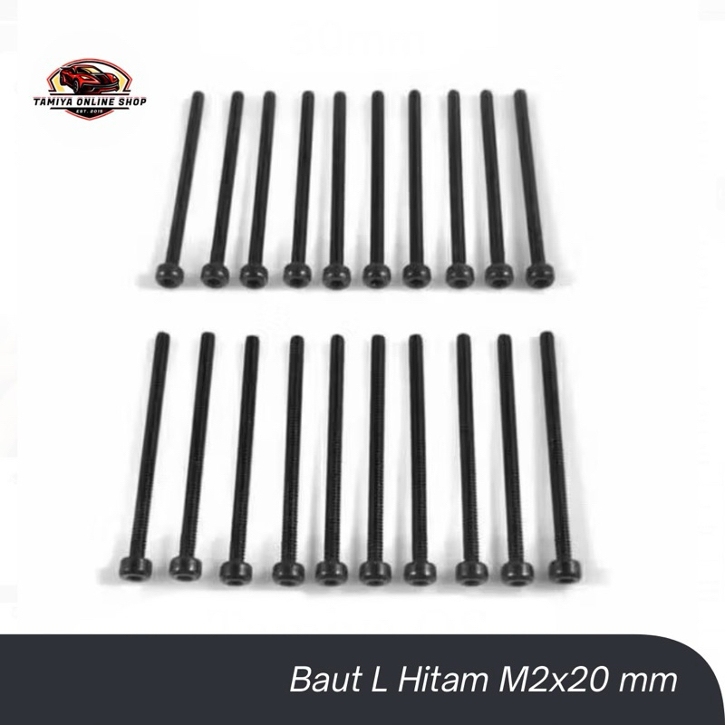 Jual Baut L Hitam M2x20 mm Tamiya Screw L Baut Hitam L Black M2 20 mm ...
