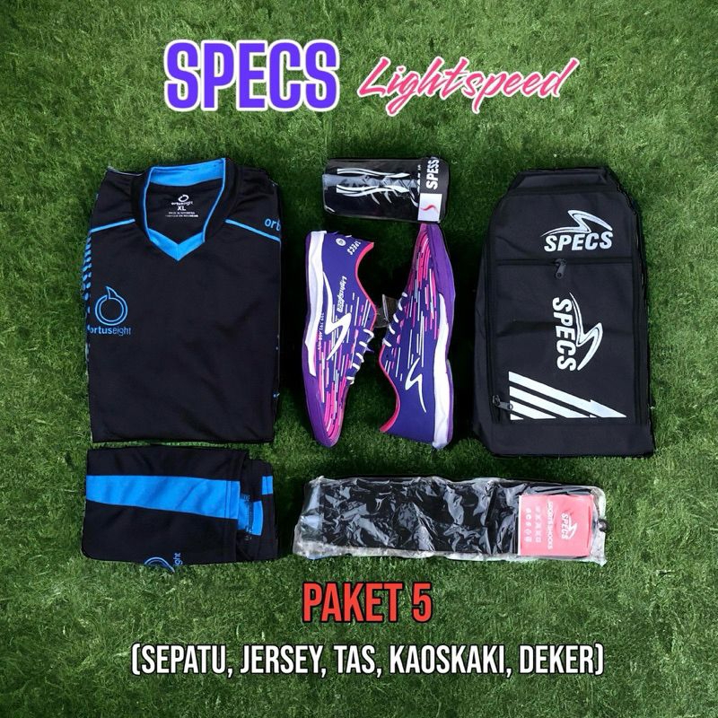 Jual PAKET KOMPLIT 5 SEPATU FUTSAL SPECS LIGSPEED REBORN+SETELAN+Decker ...