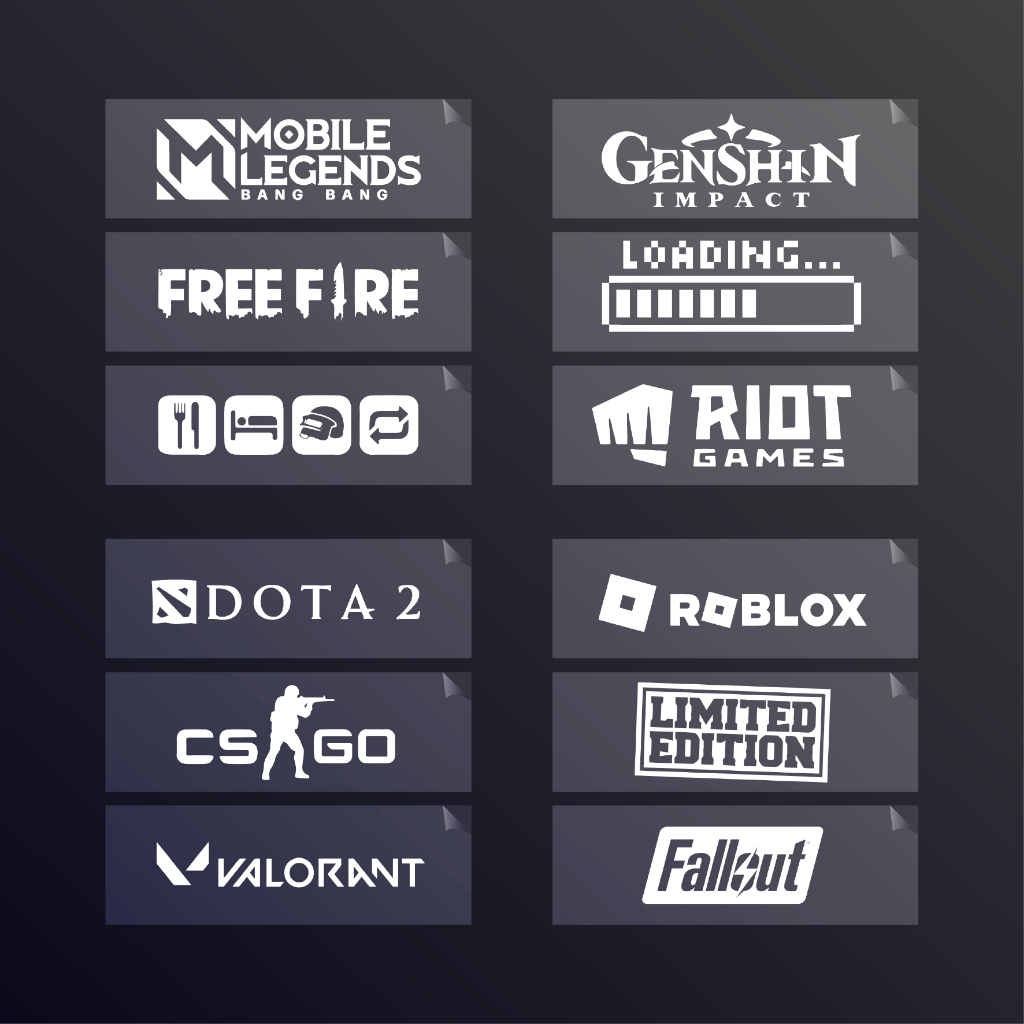 Jual UV DTF STICKER GAME LOGO | WHITE INK | TAHAN AIR | ANTI GORES ...