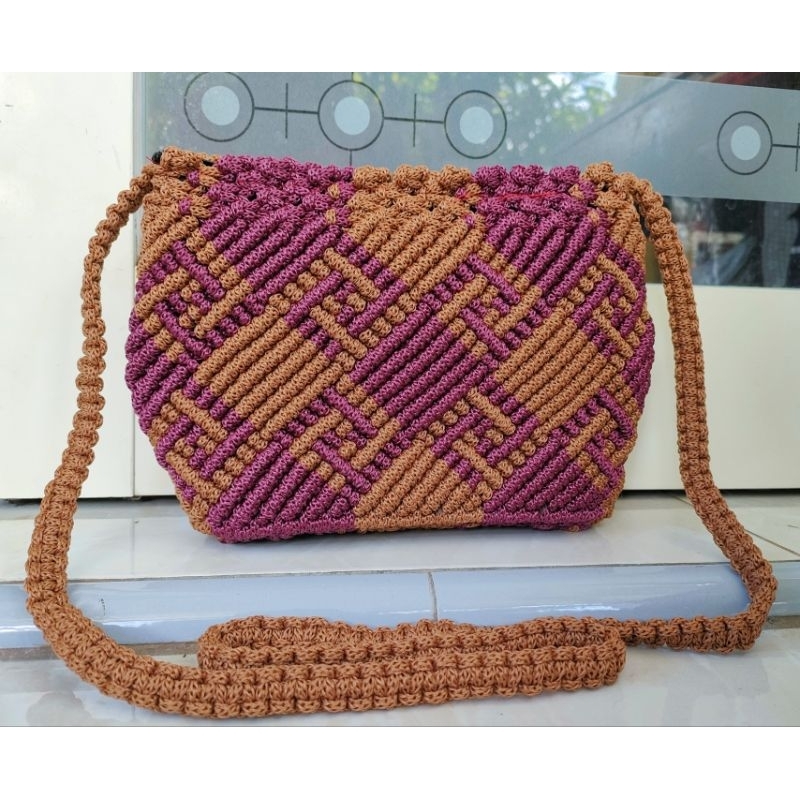 Jual Tas Macrame Toraja / Tas Tali Kur Mewah / Tas Rajut Elegant / Tas ...