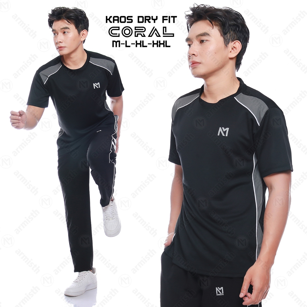 Jual Armisth Kaos Dry Fit Olahraga Pria Coral Kombinasi List Atasan ...