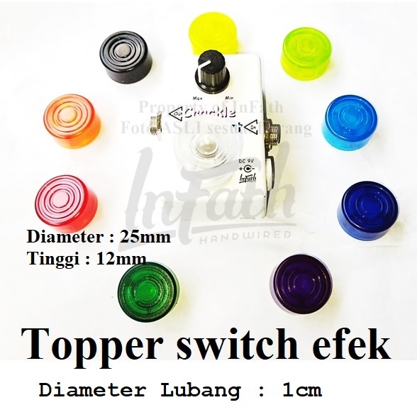 Jual InFath Topper 3PDT tutup tombol cover topi knob knop efek pedal ...