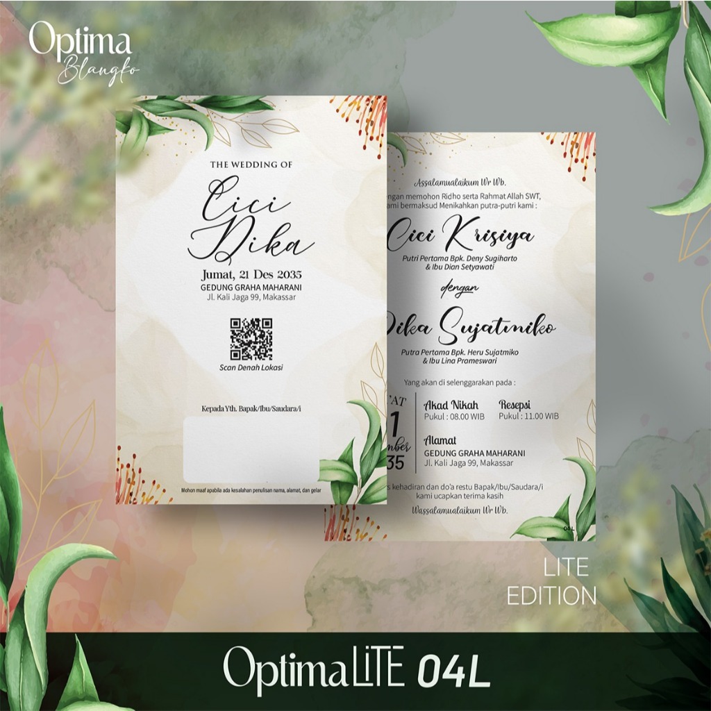 Jual Optima Lite 01 L - 09 L | Blangko Undangan | Blangko Undangan Murah | Free File Setting ...