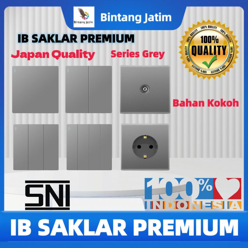 Jual Saklar IB Tanam Premium Grey Abu Abu Saklar Stop Kontak | Shopee ...