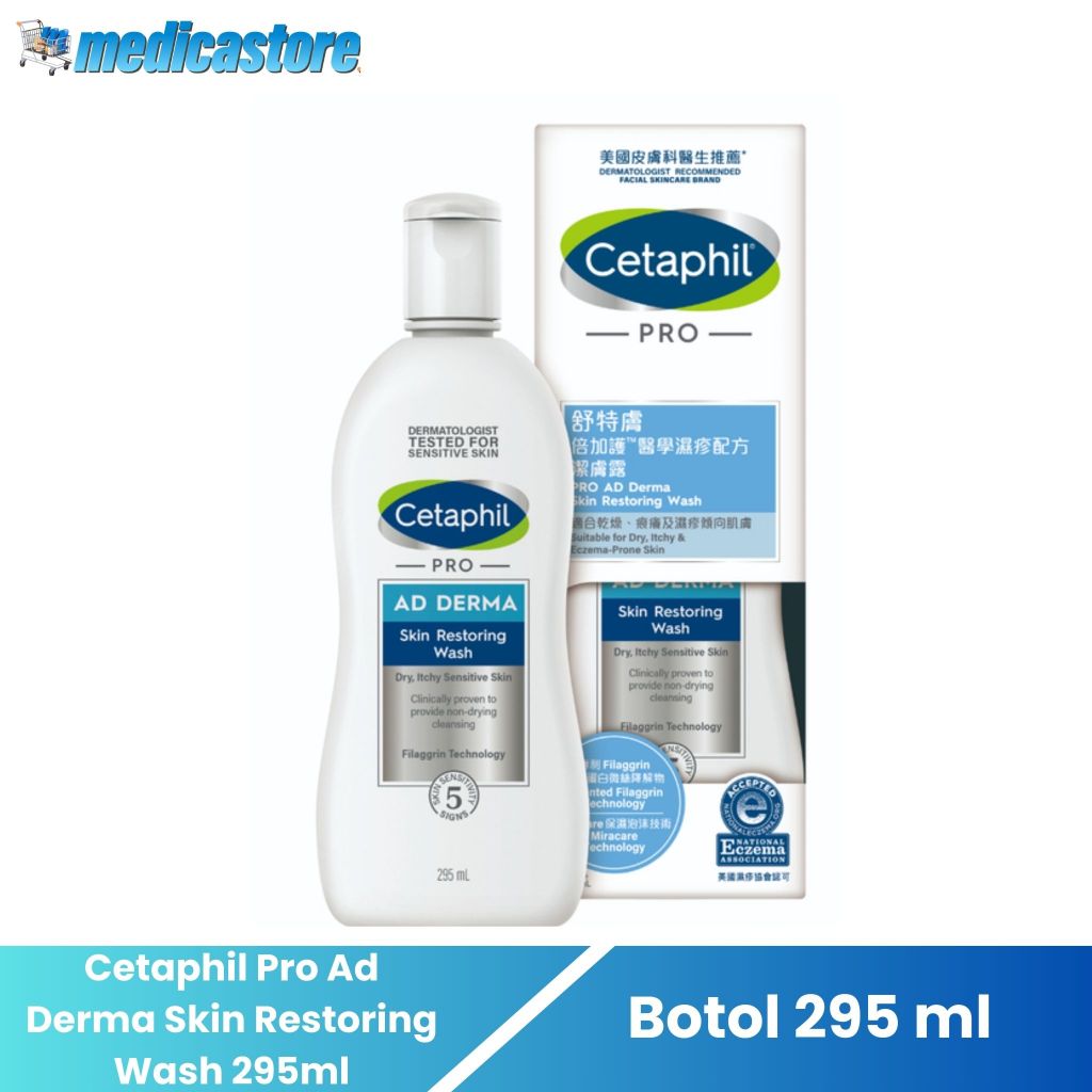 Jual Cetaphil Pro Ad Derma Skin Restoring Wash 295ml | Shopee Indonesia