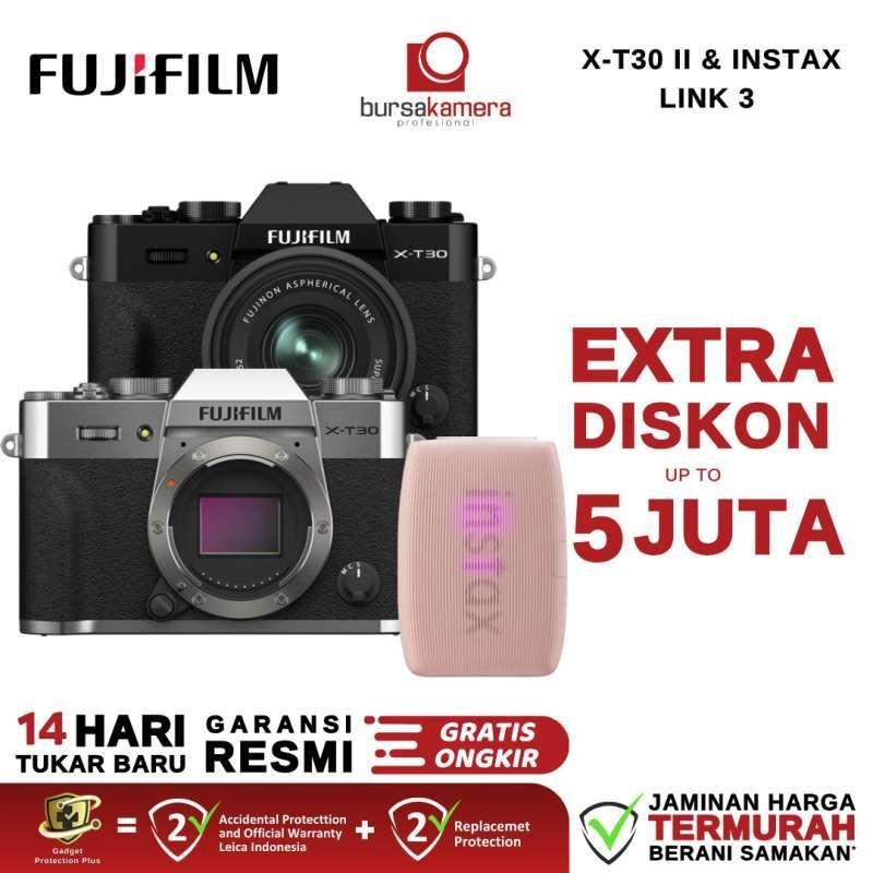 Jual Fujifilm XT30 II SPECIAL PACKAGE / X-T30 II Body & Kit Lens XC 15-45mm & Instax Mini Link 3 ...