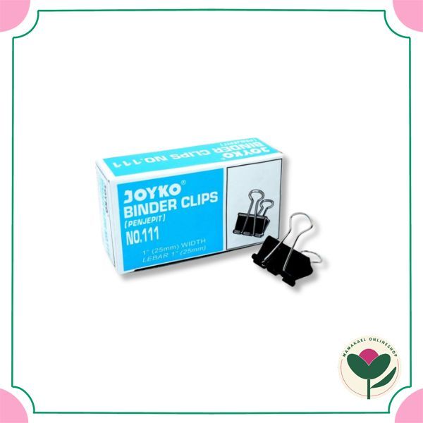 Jual 1 box isi 12 pcs binder clip 25 mm Joyko paper clip klip kertas ...
