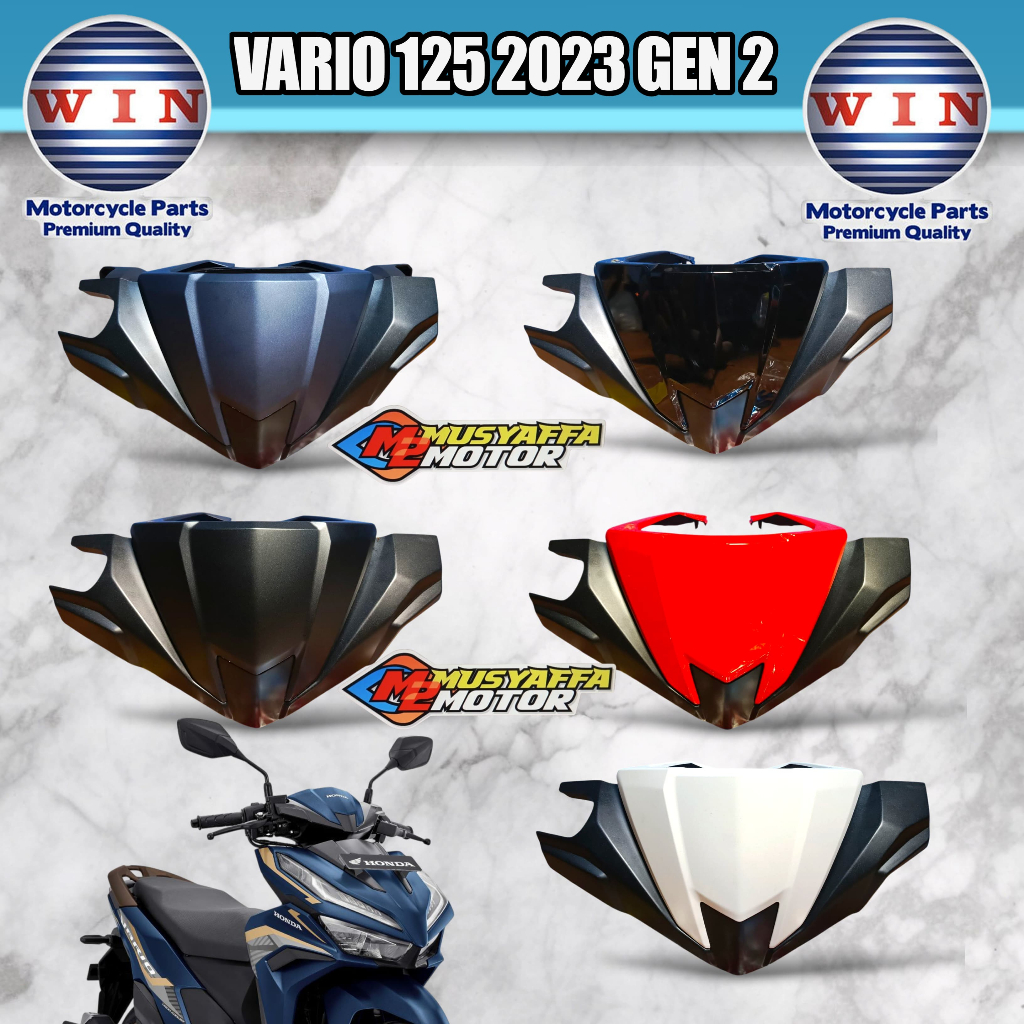 Jual WIN - Batok Kepala Lampu Depan Belakang Set visor Honda Vario 125 2023 K2V GEN 2 Hitam ...
