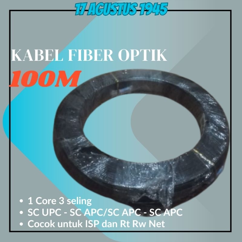 Jual kabel fiber optik FO precon 100 m 1 core 3 Seling SC APC - UPC/ SC ...