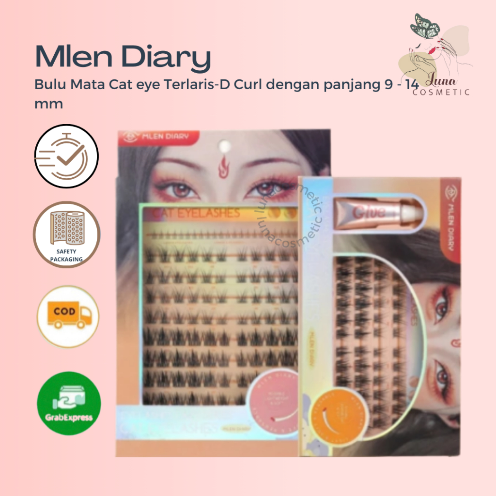 Jual Mlen Diary Bulu Mata Cat eye Terlaris-D Curl dengan panjang 9 - 14 ...