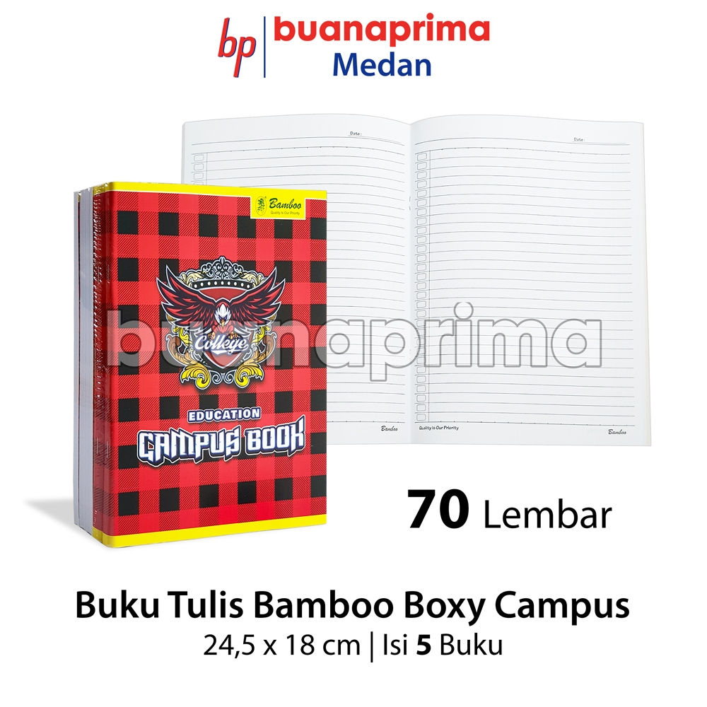 Jual Buku Tulis PANJANG CAMPUS BAMBOO 70 Lembar Boxy isi 5 Buku Sekolah ...