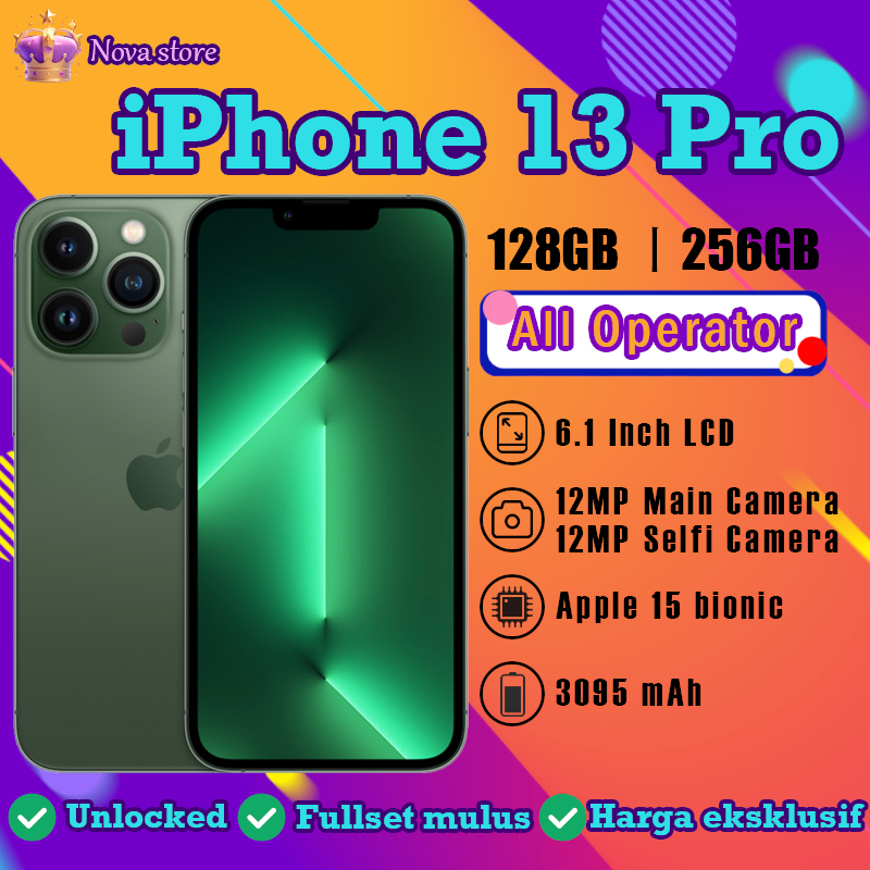Jual iPhone 13 Pro 128GB 256GB SECOND ROM 6GB RAM 6.1inch 3U GREEN A15 Original Sinya aman ...
