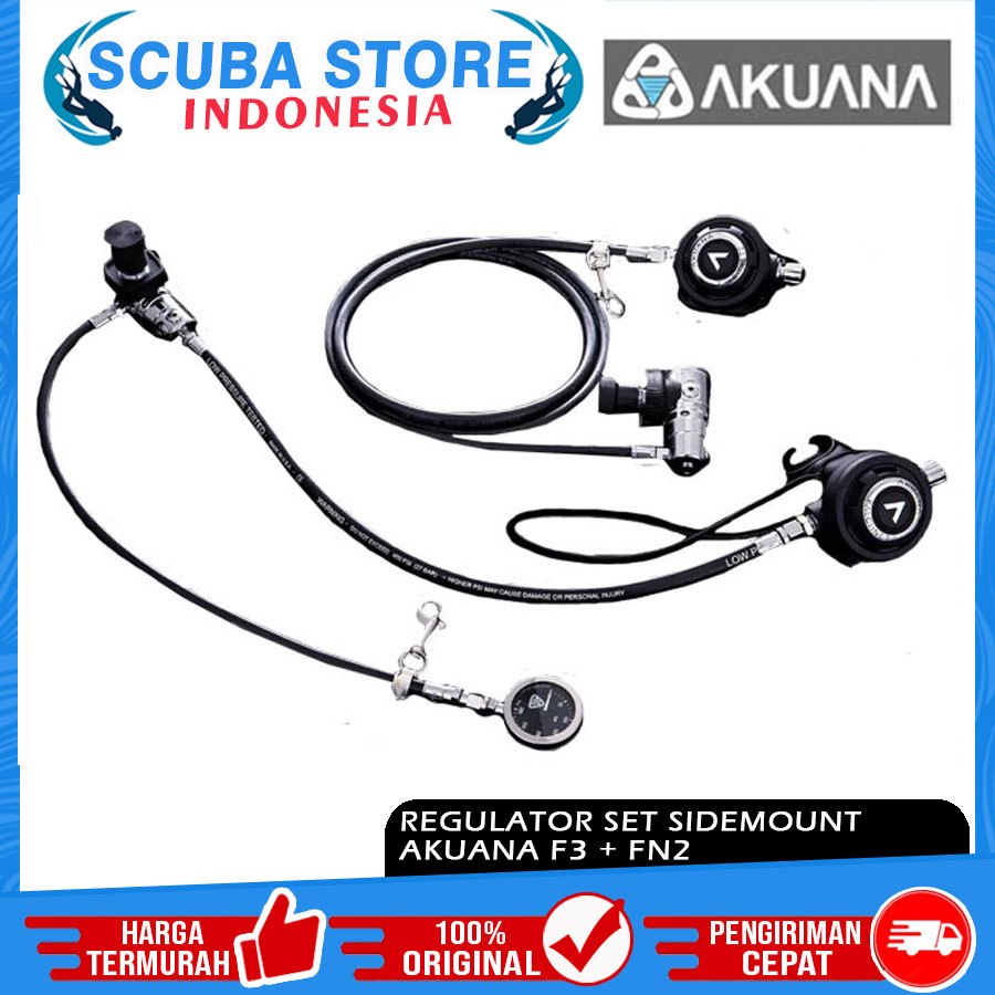 Jual Regulator Set Sidemount Akuana F3 + FN2 Package Scuba Diving ...