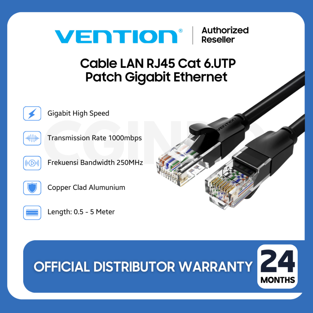 Jual VENTION Cable LAN RJ45 Cat 6.UTP Patch Gigabit Ethernet - IBE ...