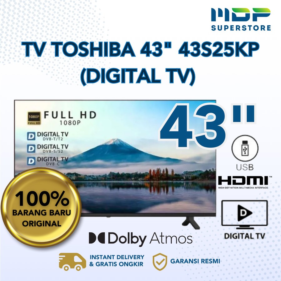 Jual LED TV TOSHIBA 43" 43S25KP (DIGITAL/FHD) | Shopee Indonesia