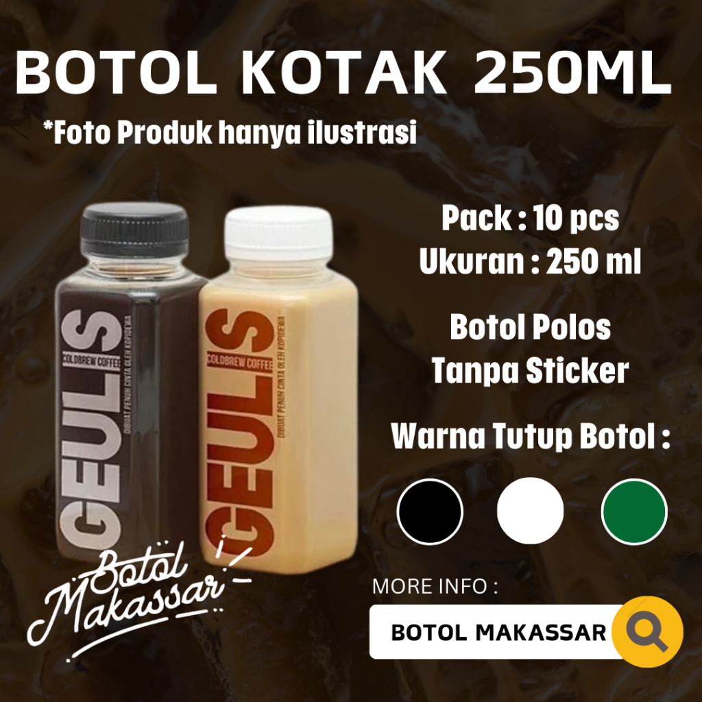 Jual Botol Kotak 250 ml Tebal (isi : 10 pcs) Botol Lemon | Shopee Indonesia