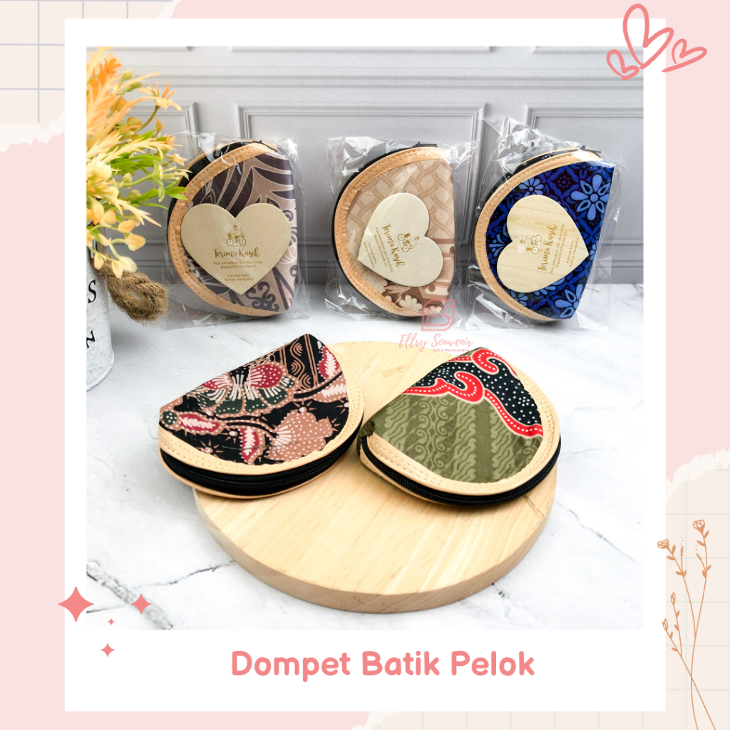 Jual Souvenir Dompet Pelok Batik Kemas Plastik Thanks Card Free | Shopee Indonesia