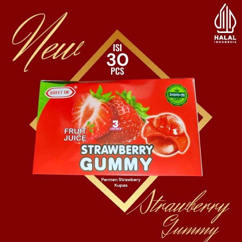 Jual 1 BOX PERMEN GRAPE GUMMY | MANGO GUMMY | STRAWBERRY GUMMY ISI 30 ...