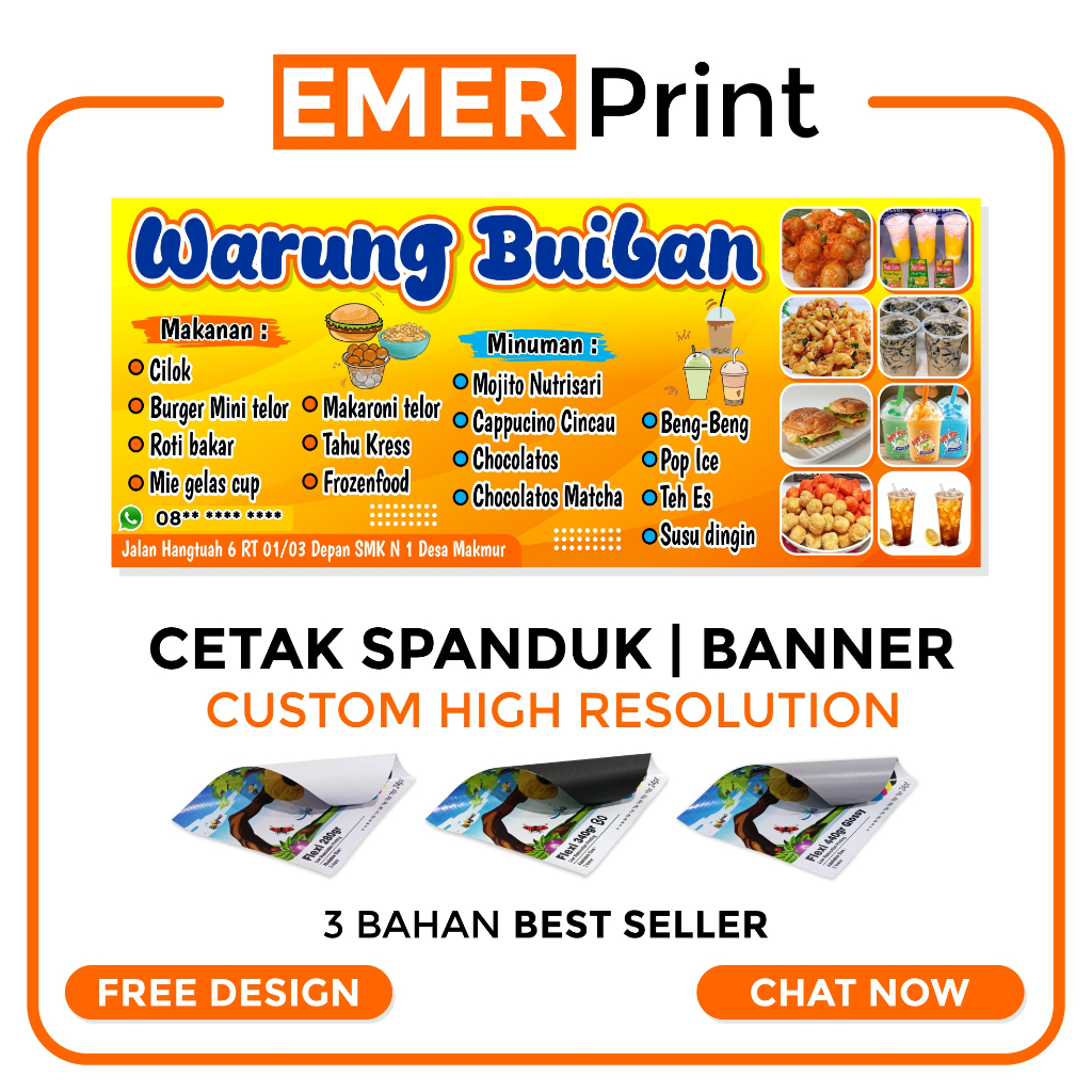 Jual {FREE DESAIN} Cetak Spanduk/Banner/Baliho Custom High Resolution | Shopee Indonesia