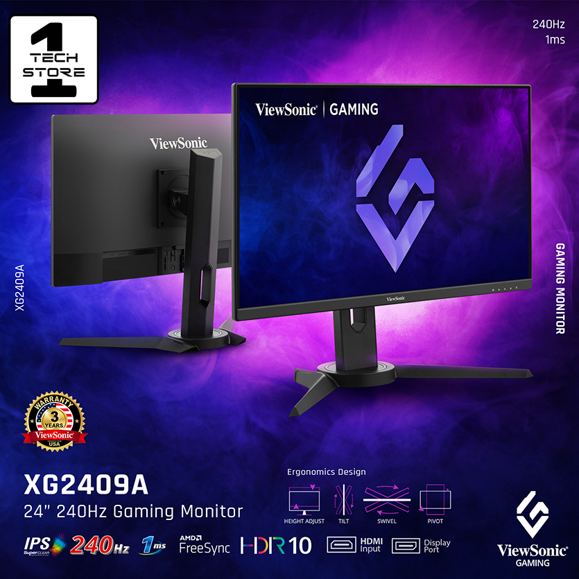Jual Monitor Gaming 24" ViewSonic XG2409A 240hz, 1ms, IPS, HDR10 ...