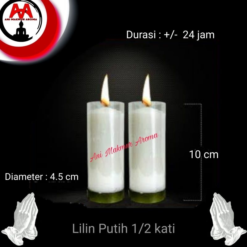 Jual Lilin Putih 1/2 Kati Doa Sembahyang Puja Pilar Sepasang | Shopee ...
