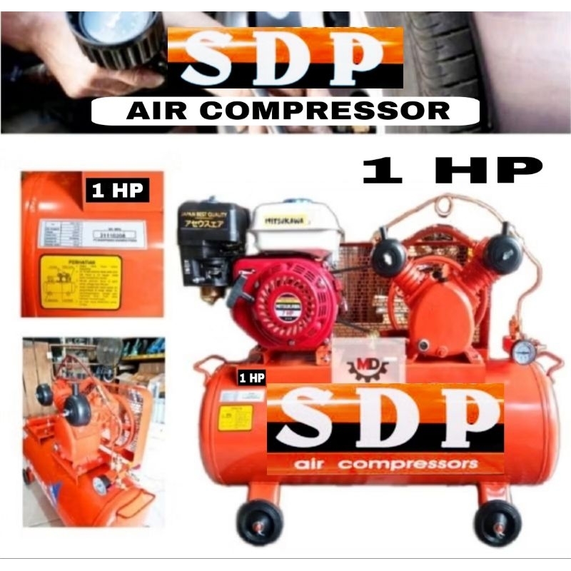 Jual Mesin Kompresor Tabung Angin SDP 1 HP 1HP 0.75 KW 8 BAR Air Compressor 83 Liter | Shopee ...