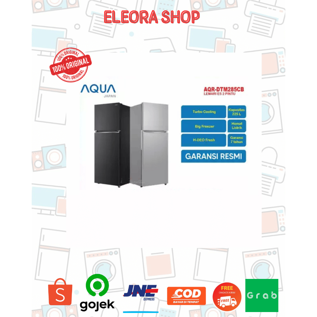 Jual AQUA Kulkas 2 Pintu 225 Liter AQR-DTM285CBP Big Freezer - Turbo Cooling - Garansi 7 Tahun ...