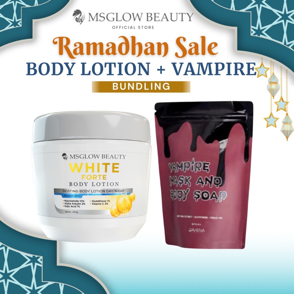 Jual MS GLOW HB DOSTING WHITE FORTE BODY LOTION 250 GR FREE SABUN ...
