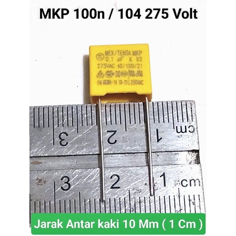 Jual ( 5 Biji ) Capasitor MKP X2 104 / 100n 275V TENTA P-10 Mm | Shopee ...