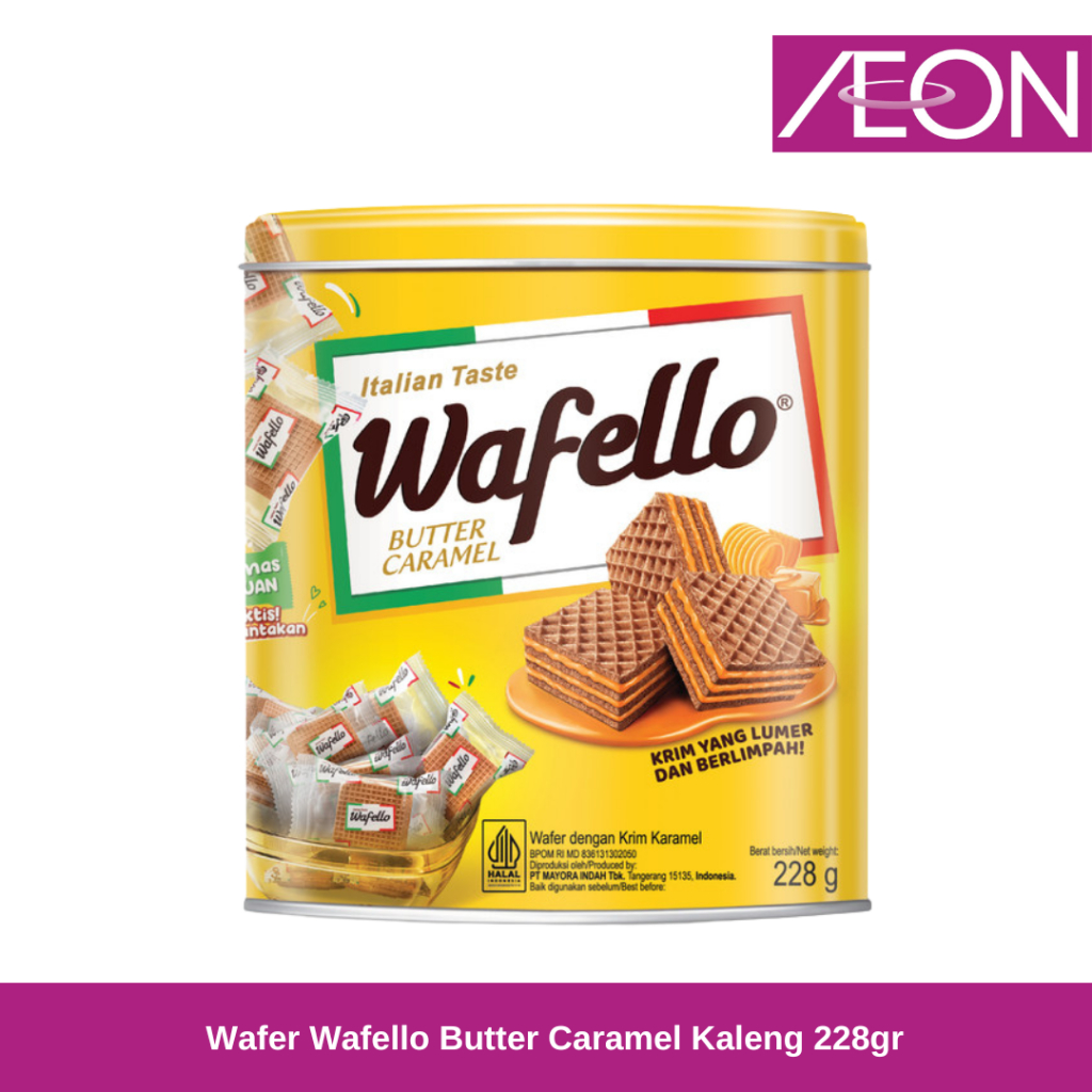 Jual Wafer Wafello Butter Caramel Kaleng 228g | Shopee Indonesia