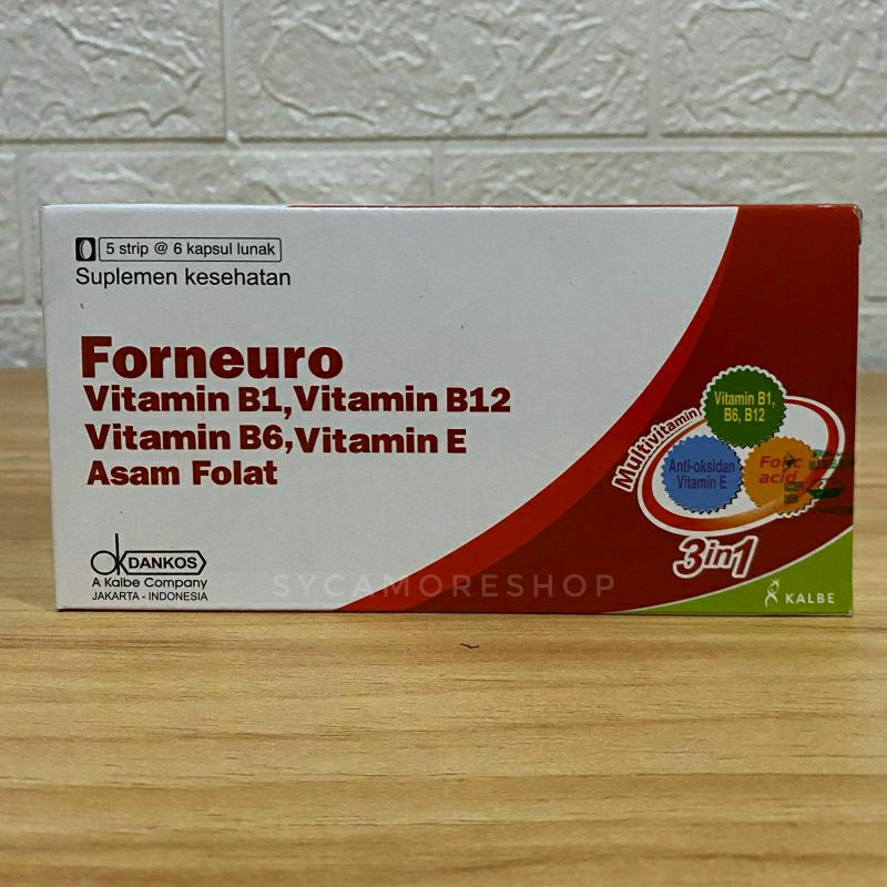 Jual Forneuro Box isi 30 kapsul Multivitamin B1 B6 B12 Vit E & Asam ...