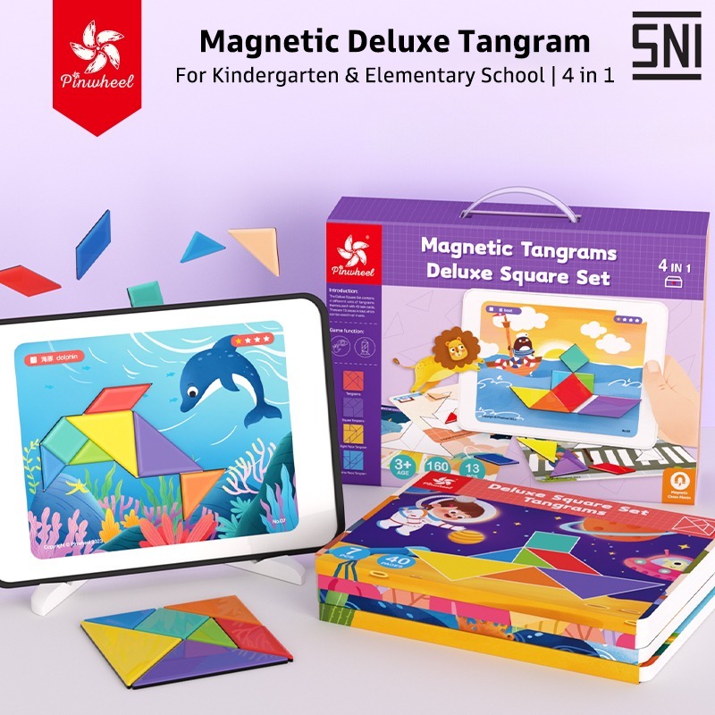 Jual Pinwheel Magnetic Tangram Magnet Logic Games Toys Deluxe Set ...