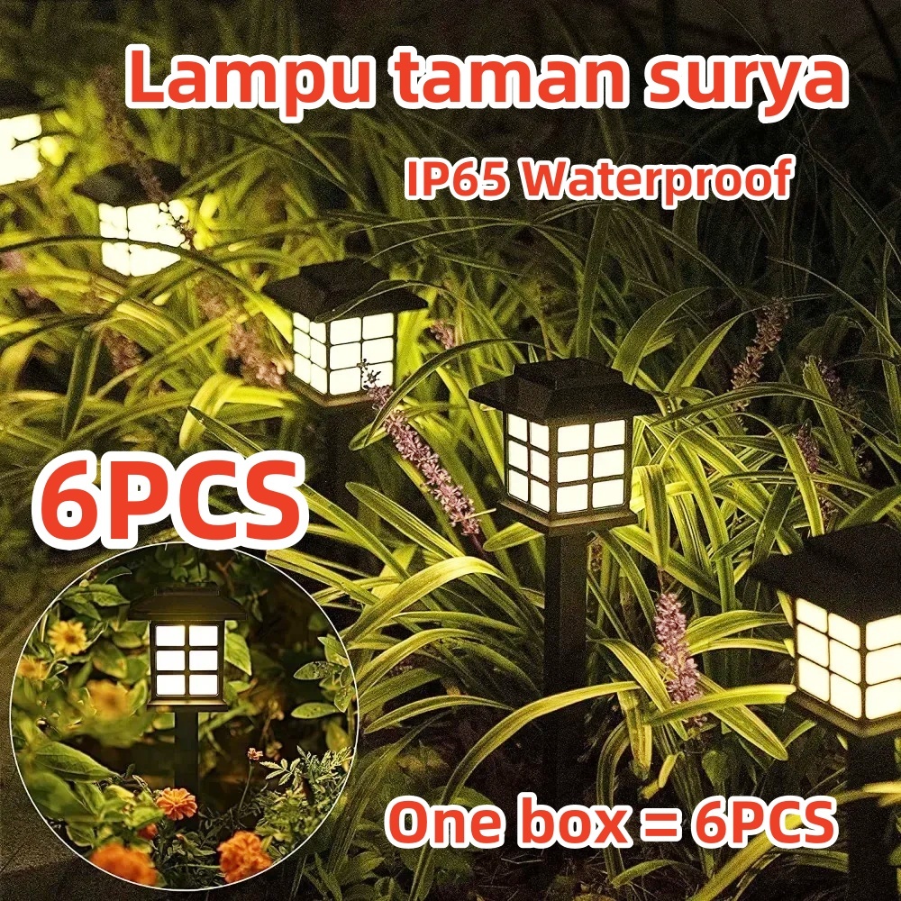 Jual 6/12pcs Lampu Rumput Surya,Lampu Taman Tahan Air Luar Ruangan ...