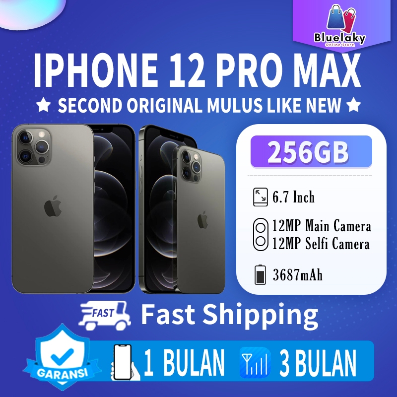 Jual iPhone 12Pro Max 256GB Second Original100% 6.7“OLED-Ori Fullset Mulus Normal Like New ...