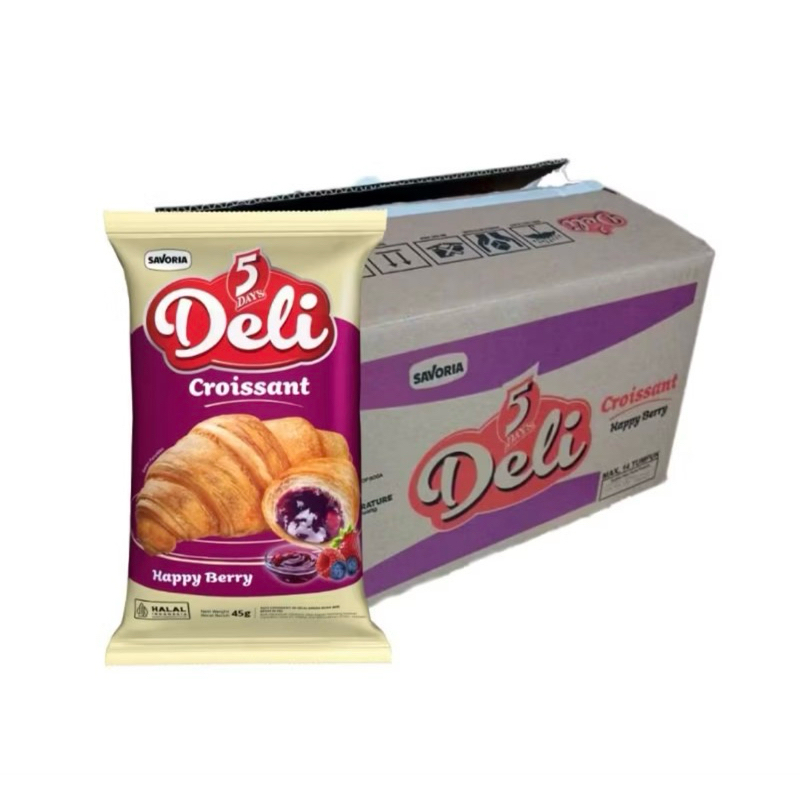Jual (Kardus/Karton) Deli Croissant Milky Choco & Happy Berry isi 20pcs ...