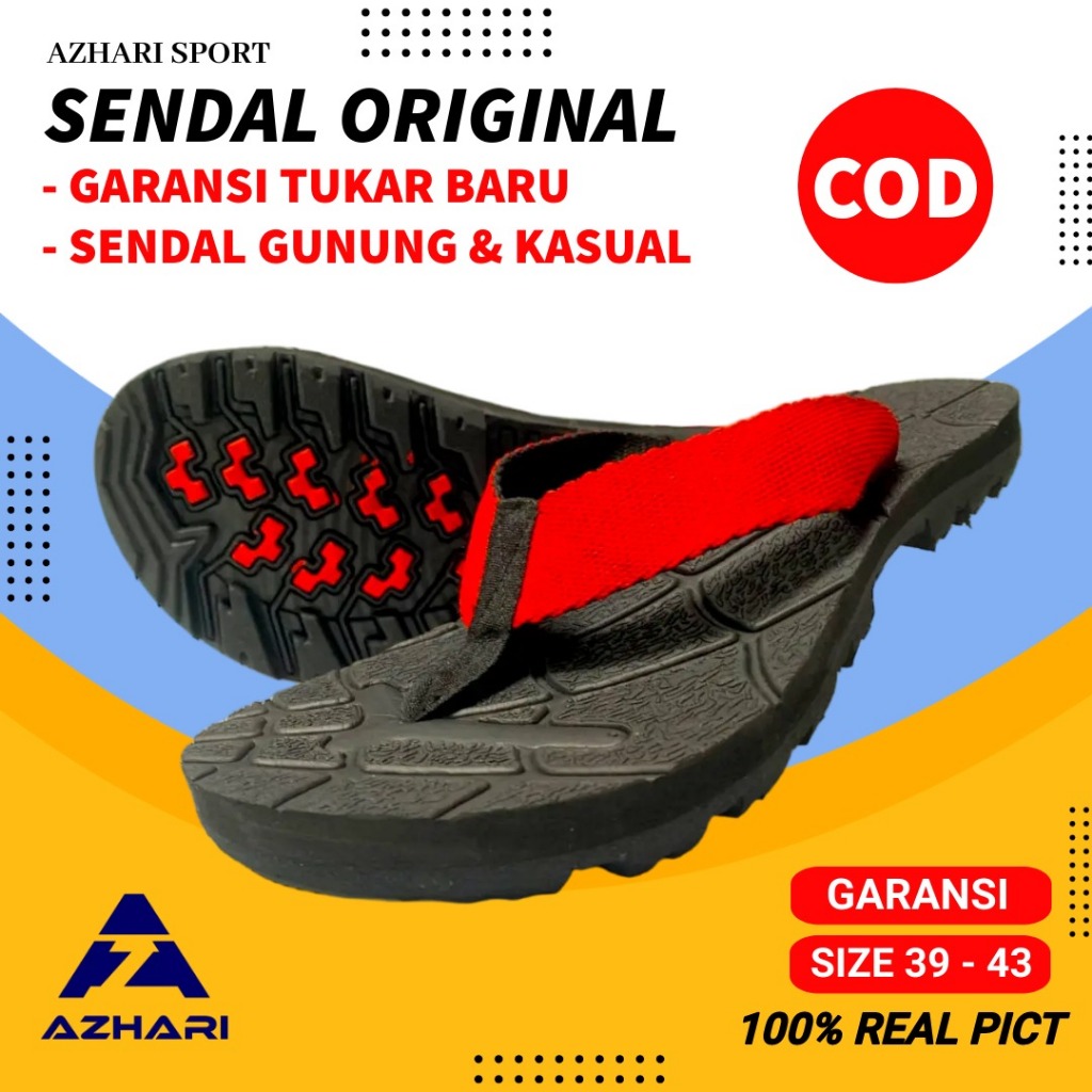 Jual Azhafi - Sendal Sandal Selop Slop Jalan Gunung Santai Jepit Pria ...