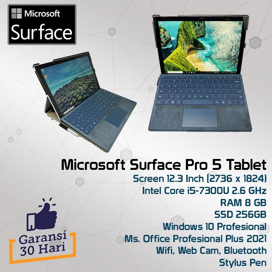 Jual Microsoft Surface Pro 5 Tablet 12.3 inch 2736x1824 Intel Core i5 ...