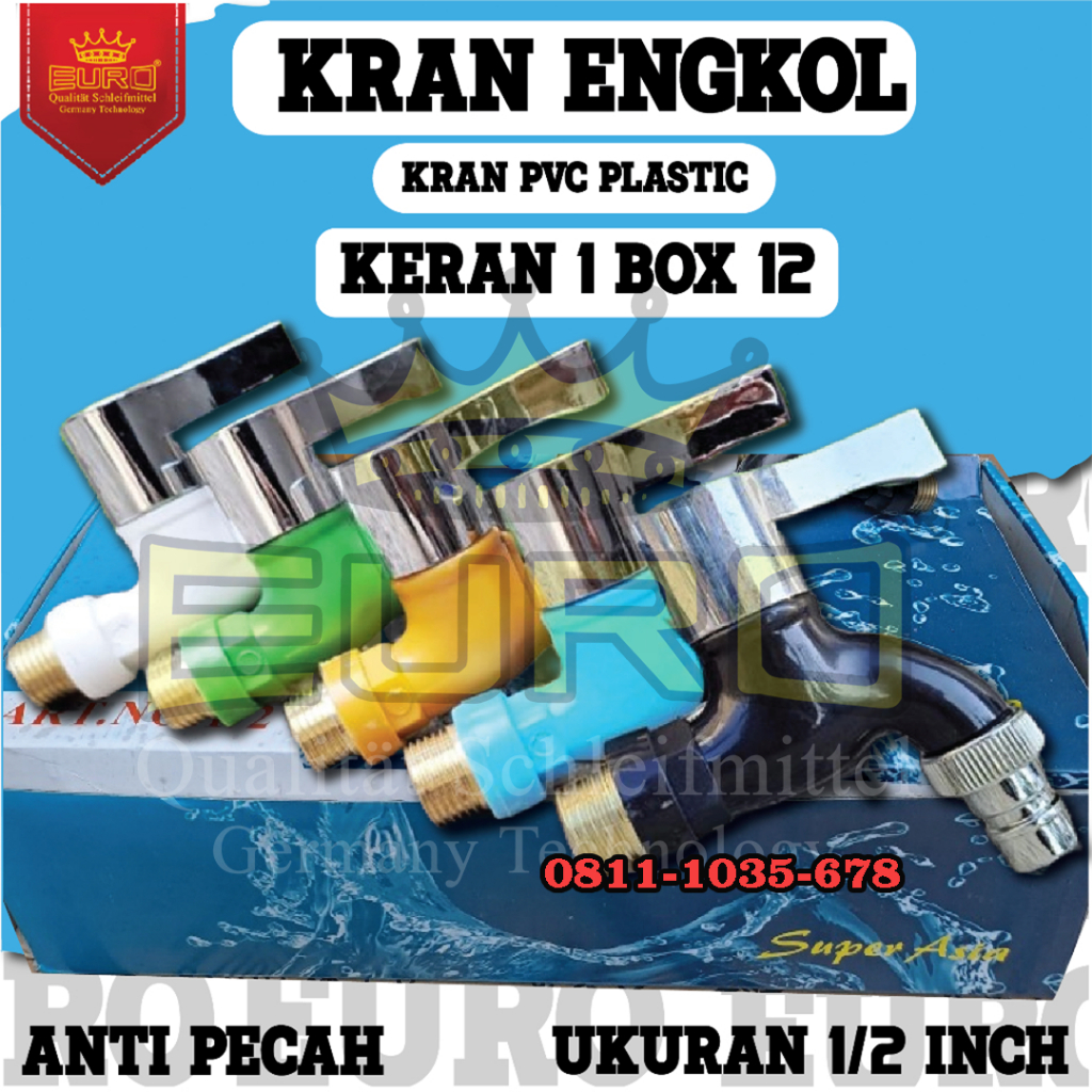 Jual Keran 1 Box 12 pcs Kran Air Tembok Taman Model Engkol 1/2 inch ...