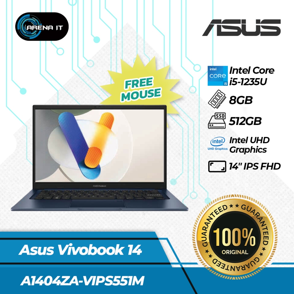 Jual Laptop ASUS Vivobook 14 A1404ZA-VIPS551M - Quiet Blue [Intel Core ...