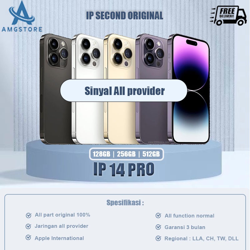Jual IP 14 PRO Second Normal 128GB 256GB 512GB Inter Fulset Mulus Like New Good Condition ...