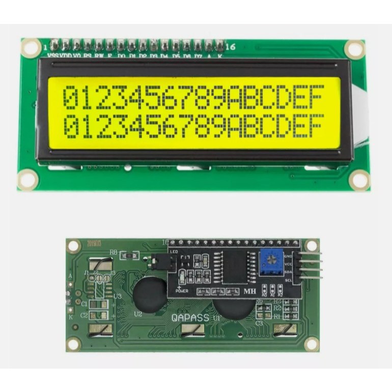 Jual LCD 1602 16X2 Character Green Backlight with I2C Serial Interface Module | Shopee Indonesia