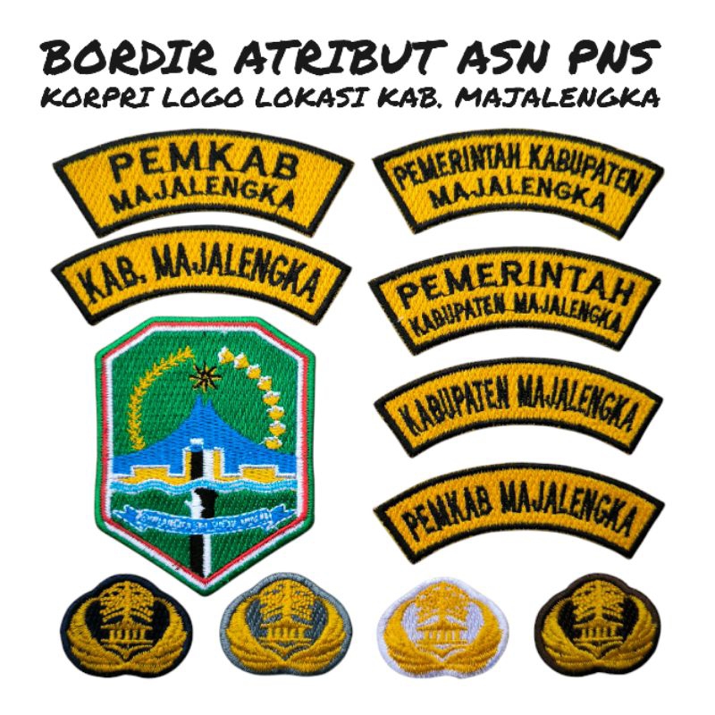 Jual BORDIR ATRIBUT ASN PNS LOGO LOKASI KABUPATEN MAJALENGKA | Shopee ...
