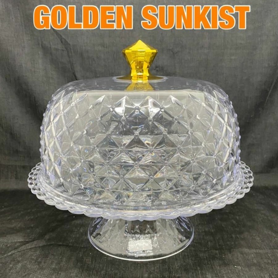 Jual TEMPAT KUE/ROTI BULAT KRISTAL GOLDEN SUNKIST (TKK 1205 N) | Shopee ...