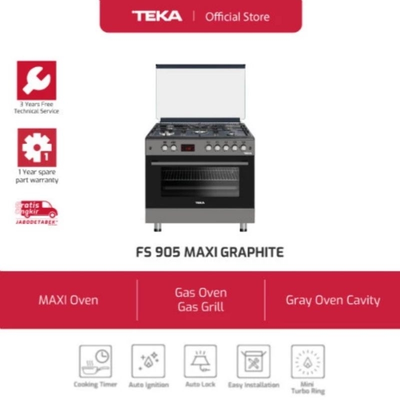 Jual TEKA FREESTANDING COOKER MAXI GRAPHITE 90CM FULL OVEN FS 905 ...