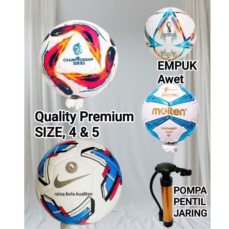 Jual Bola Sepak Size 4&5 ANAK/-DEWASA super empuk(bonus pentil+jaring ...
