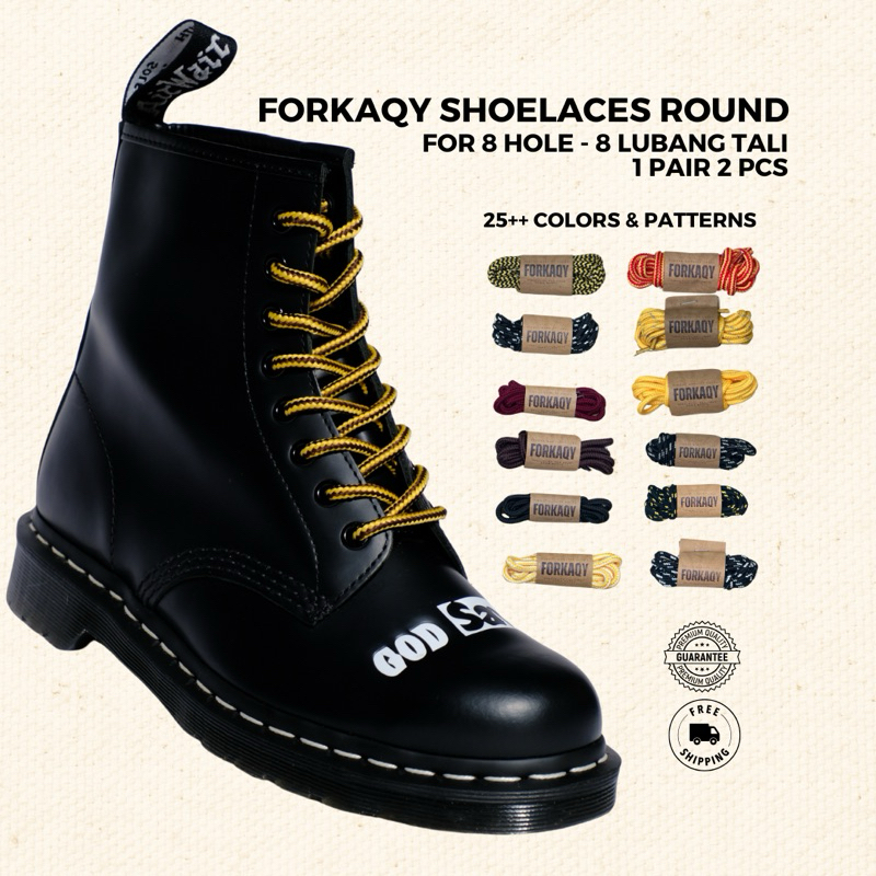 Jual FORKAQY Tali Sepatu 140 cm | Tali Sepatu Boot 8 Hole 8 Lubang Tali ...